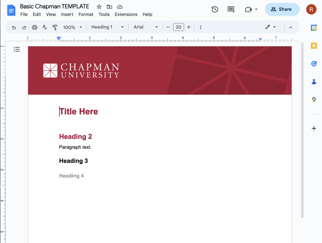 Chapman Branded Document Header - Branding Toolkit