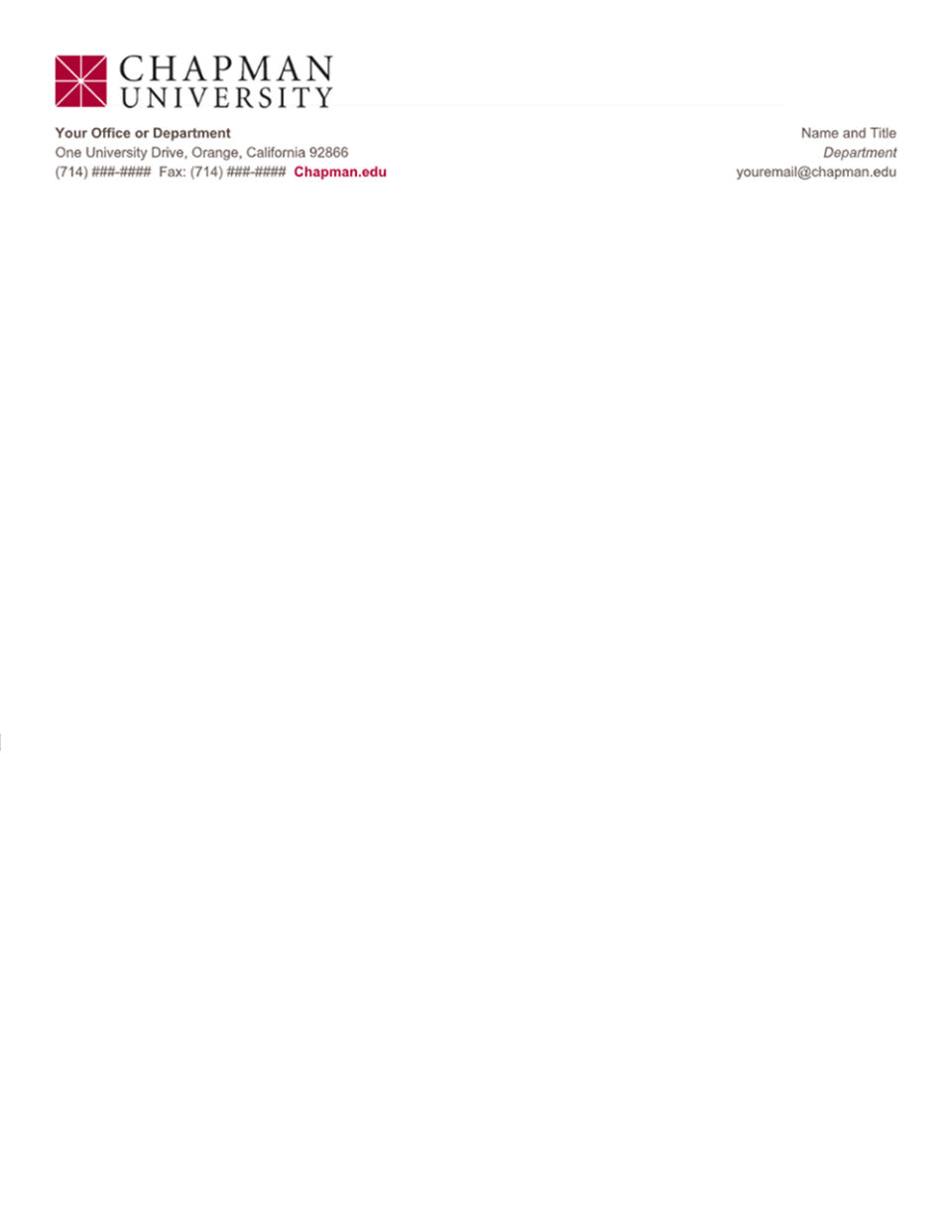 Chapman Branded Letterhead Template - Branding Toolkit